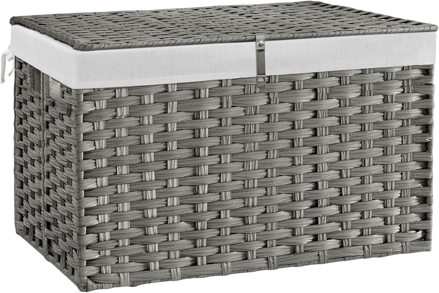 180L Wicker Storage Basket with Lid, Handwoven Rattan Large Shelf ...