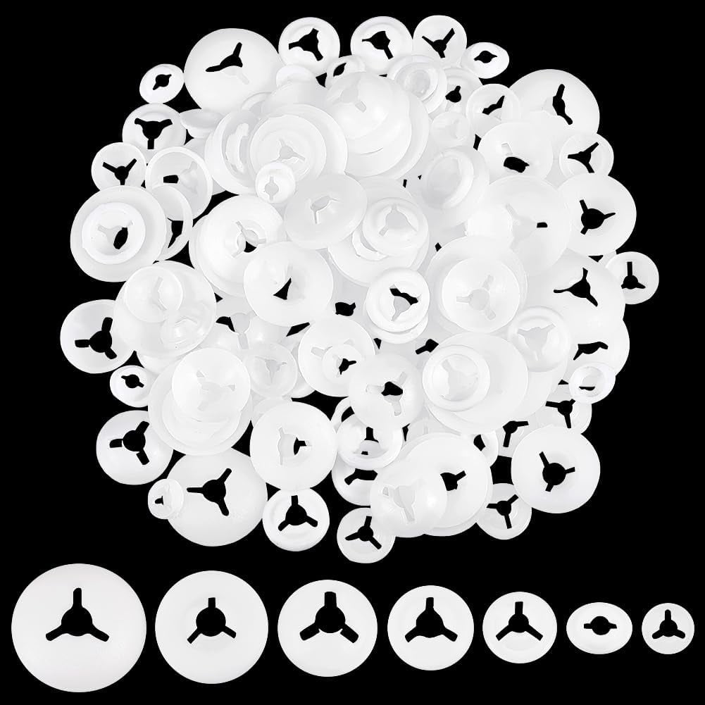 180PCS Safety Eyes Washers 7 Sizes Craft Eyes Backs Flat Round Stuffed ...