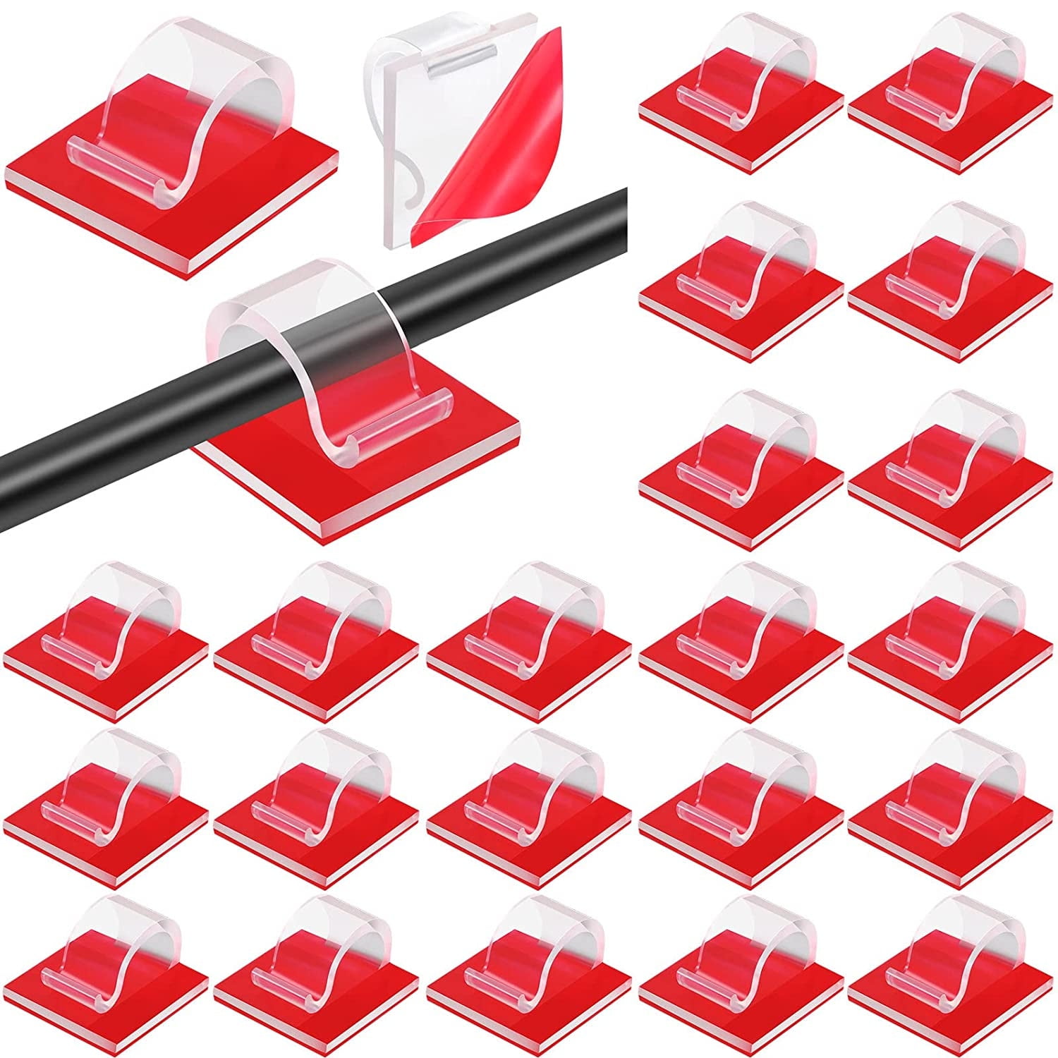 180PCS Self-Adhesive Cable Clips Electrical Wire Clips Cable Management ...