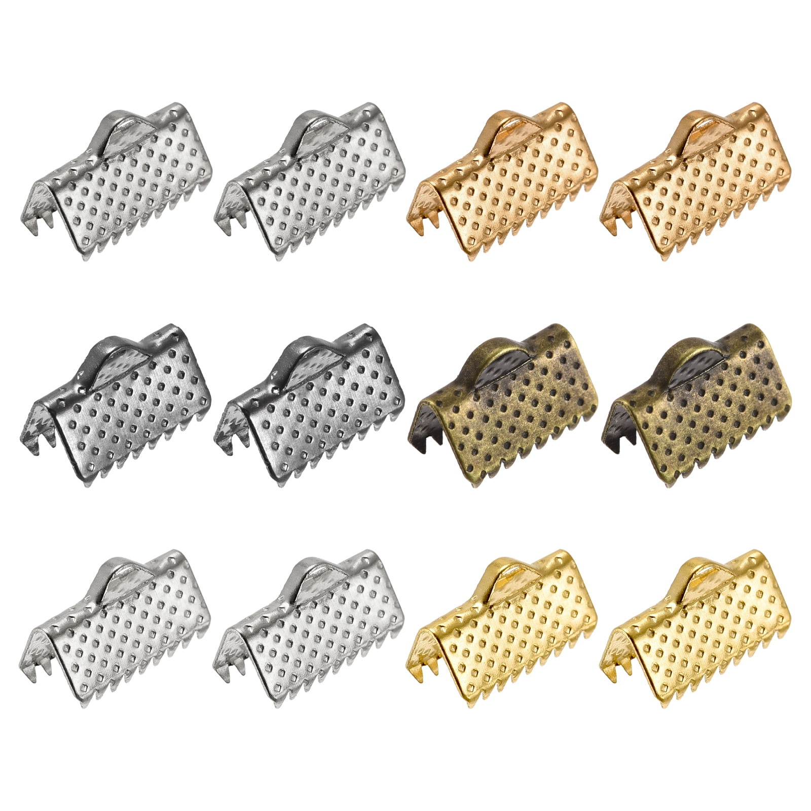 180Pack Ribbon Crimp Clamp Ends 10mm Cord End Clasp for DIY Craft 6 ...