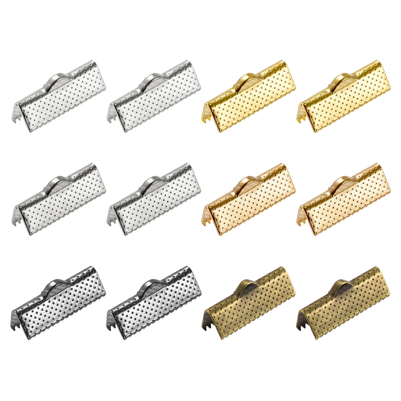 180Pack Ribbon Crimp Clamp Ends 20mm Cord End Clasp for DIY Craft 6 ...