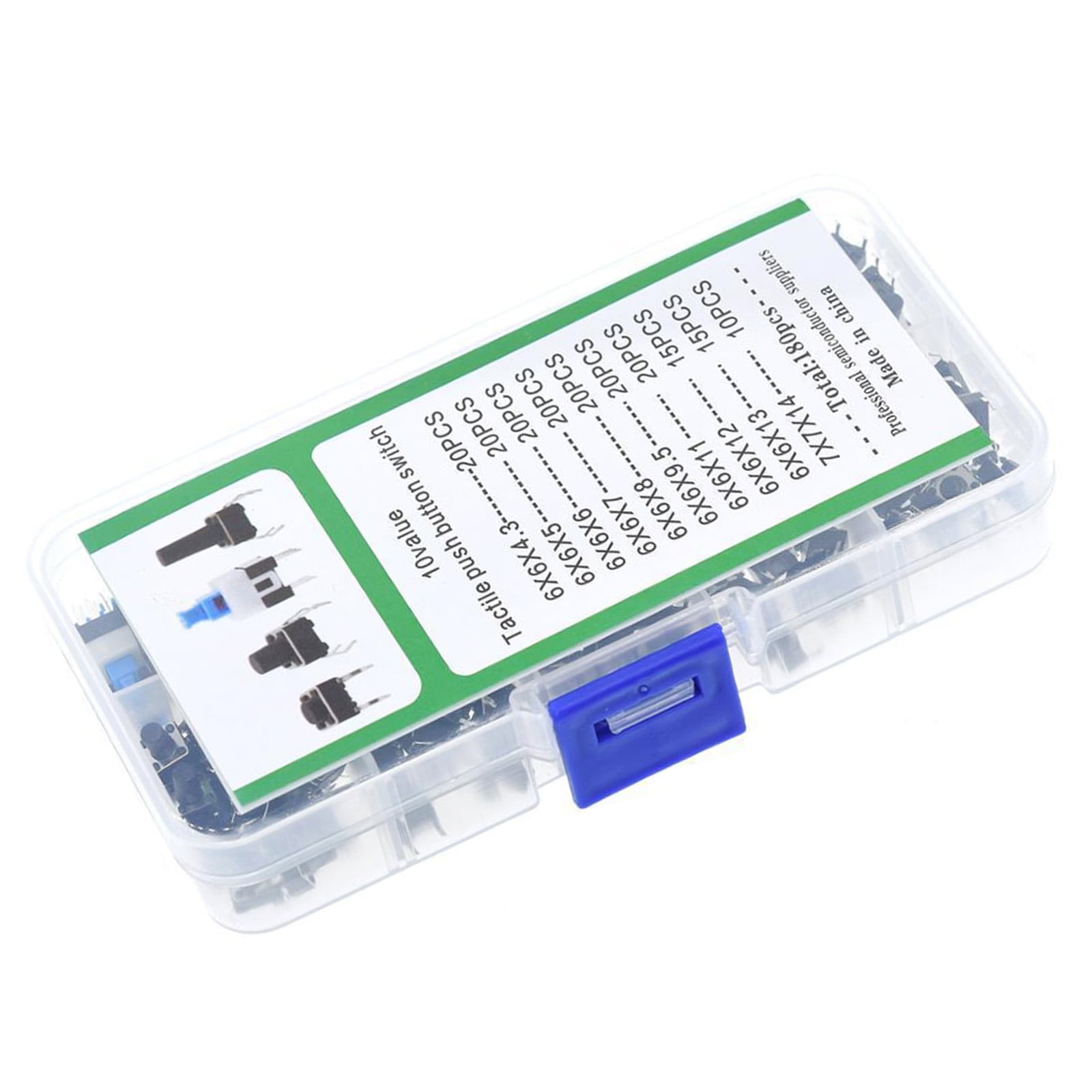 180Pcs 10 Value 6x6mm Momentary Tact Switches Replacement Push Button ...