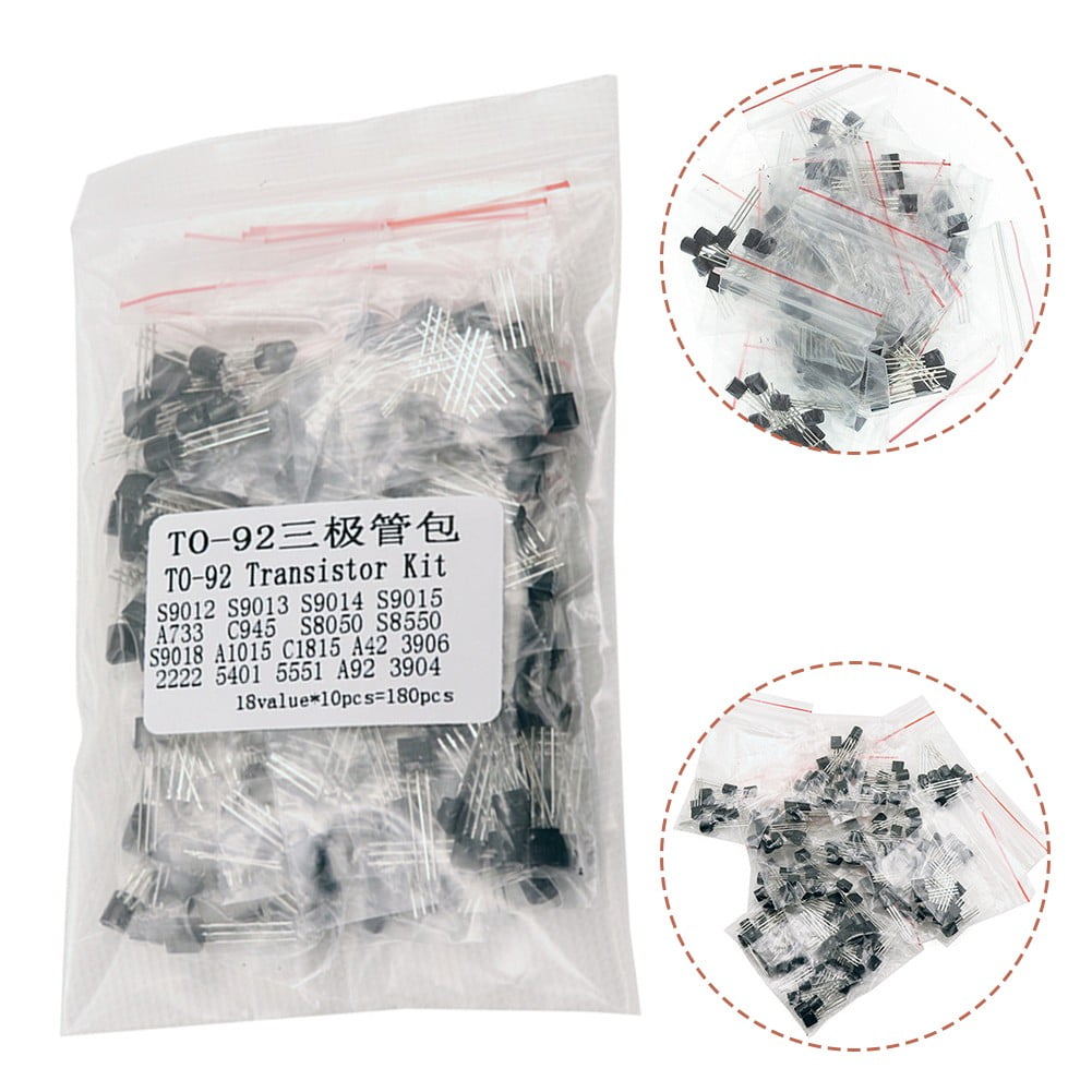 180Pcs 18 Values 2N3906 2N3904 2N2222 A92 Transistor Triode Assorted ...