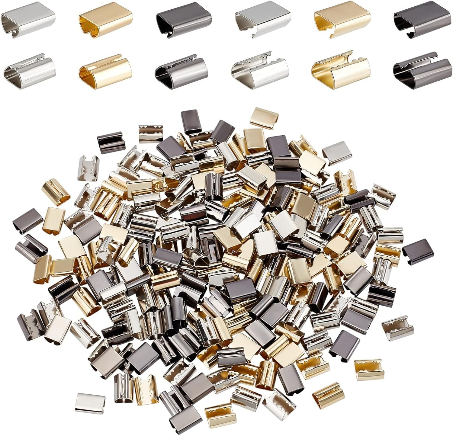 180Pcs 3 Colors Leather Rope Clip Foldable 9mm 10mm Fold Over Cord ...