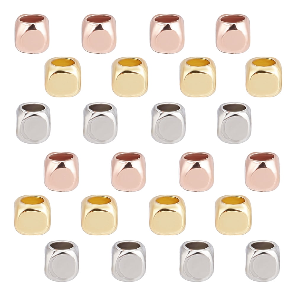 180Pcs 3 Colors Rack Plating Brass Spacer Beads Long-Lasting Plated ...