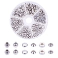 180Pcs 6 Styles 304 Stainless Steel Beads Spacer Beads Round Rondelle ...