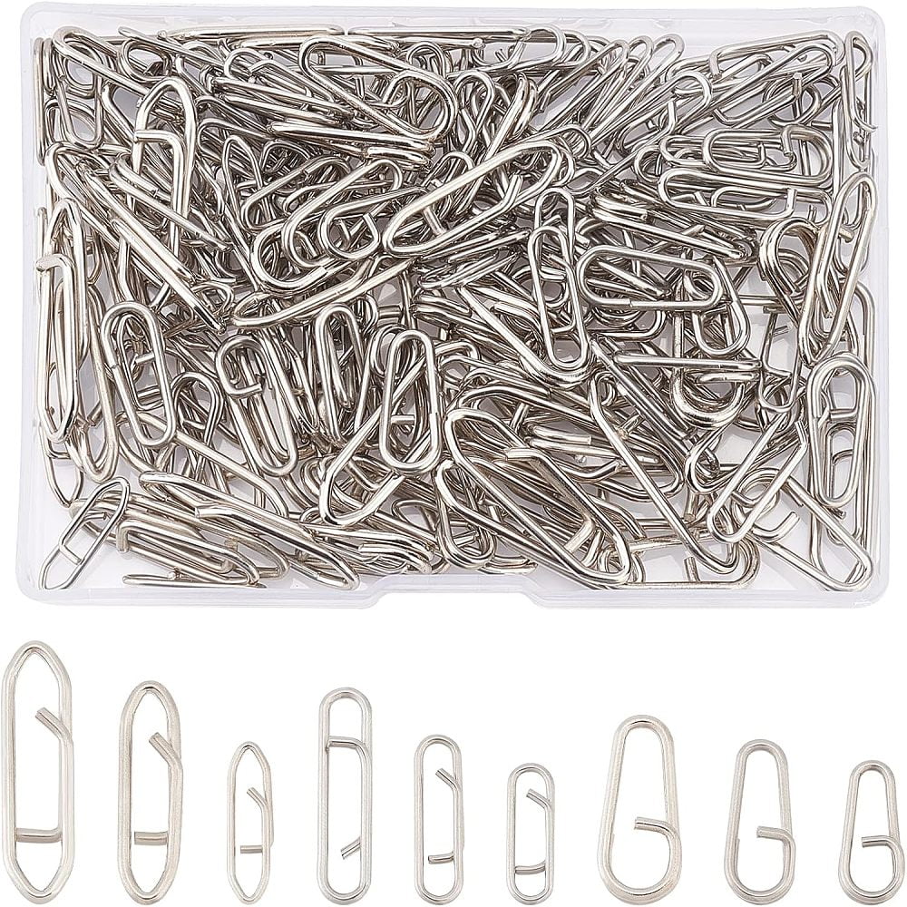 180Pcs 9 Sizes High Strength Fishing Snap Fishing Clip Lure Quick ...