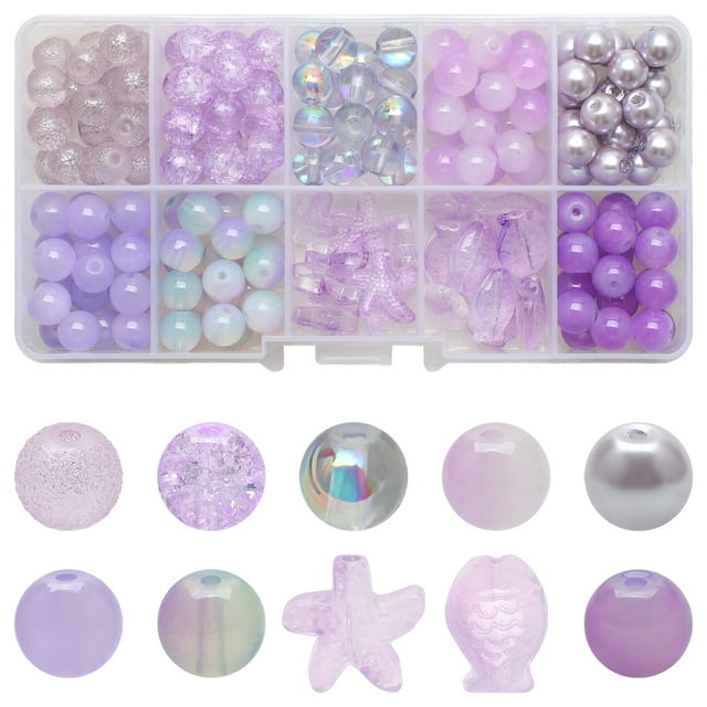 180Pcs/Box 8mm Crystal Glass Beads Jewelry Making Kits Natural Stone ...
