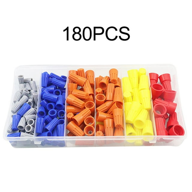 180Pcs Electrical Connectors Screw Terminals Cap Connectors With Box ...