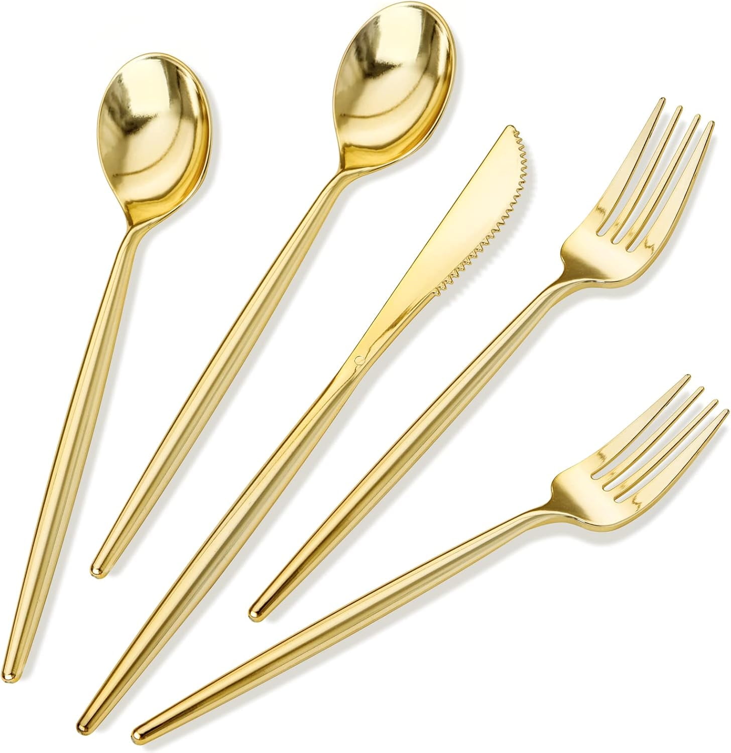 180Pcs Gold Plastic Silverware,Luxury Gold Plastic Cutlery,Heavy duty ...
