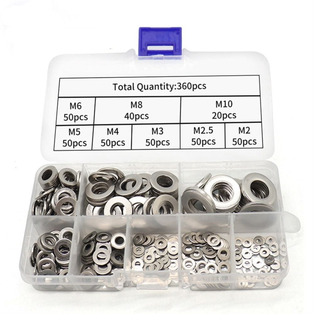 180Pcs Heavy Duty Washers Assortment Kit 8 Sizes Electrical Maintenance ...