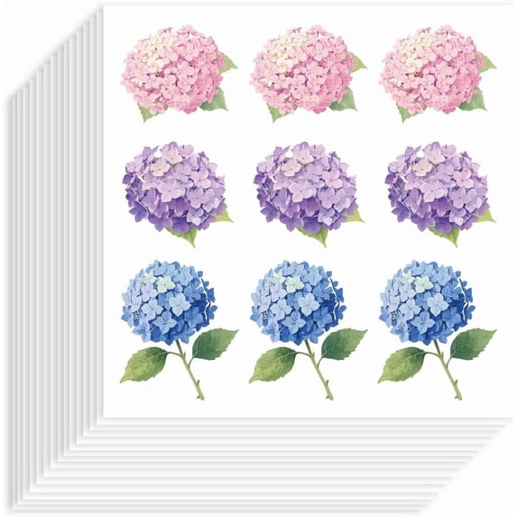 180Pcs Hydrangea Stickers 90x90mm Self-Adhesive Paper Decorative ...