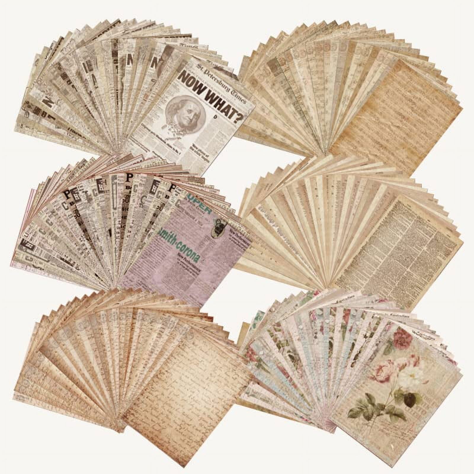 180Pcs Scrapbook Paper ,Decorative EC36 Paper Vintage Journaling ...