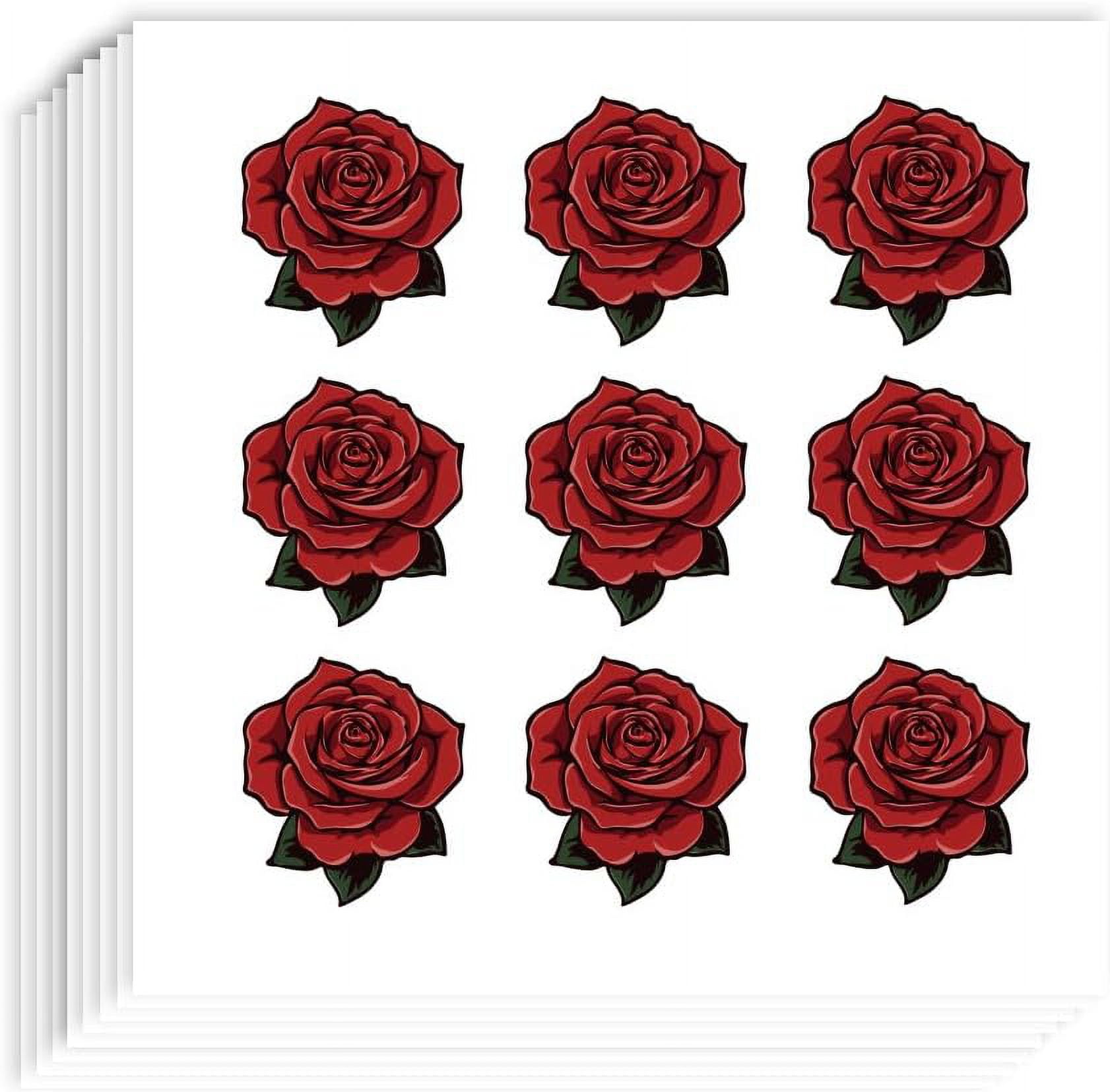 180Pcs Self-Adhesive Rose Stickers 0.98x0.86 Inch June Rose Scrapbook ...