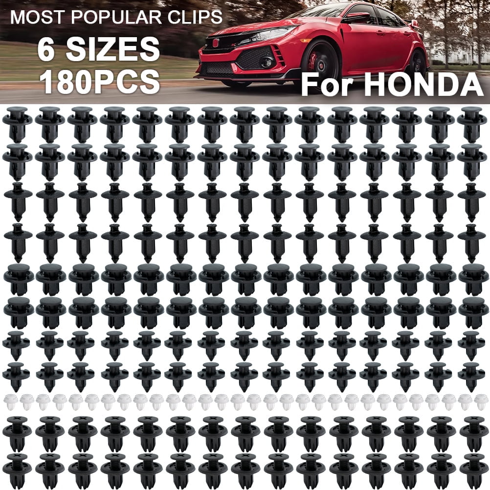 Honda 180Pcs Trim Panel Clips Bumper Fender Fastener Push Rivets ...
