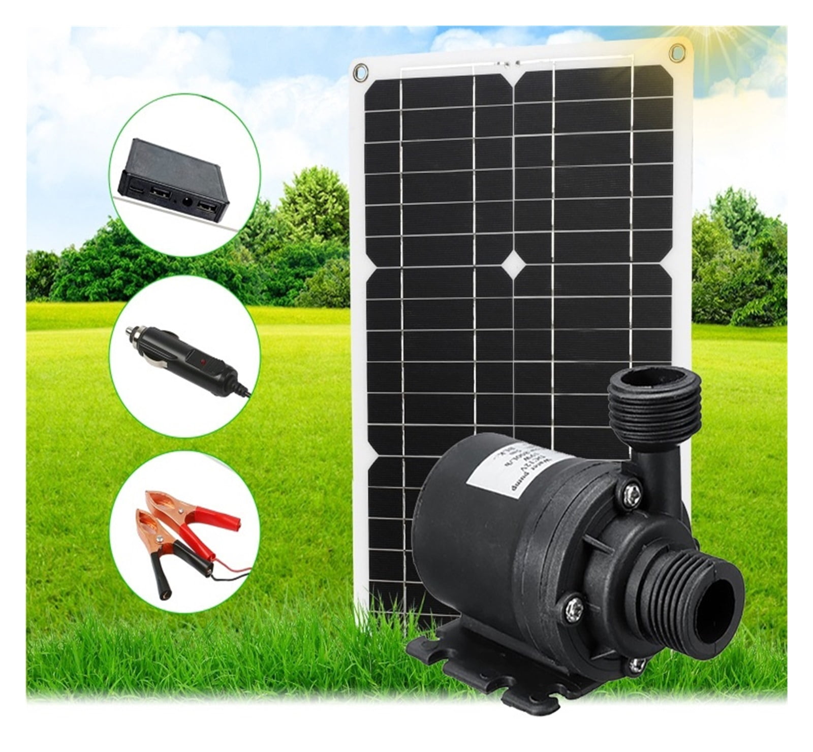 180W 800L/H Aquarium Tank Pump Solar Power Water Pump Continuous Work ...