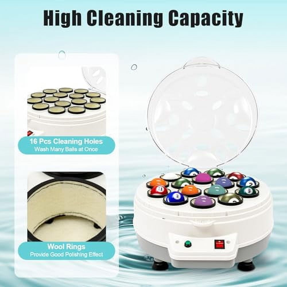 180W Automatic Pool Ball Cleaner for 16 Billiard Balls, 110V Electric ...