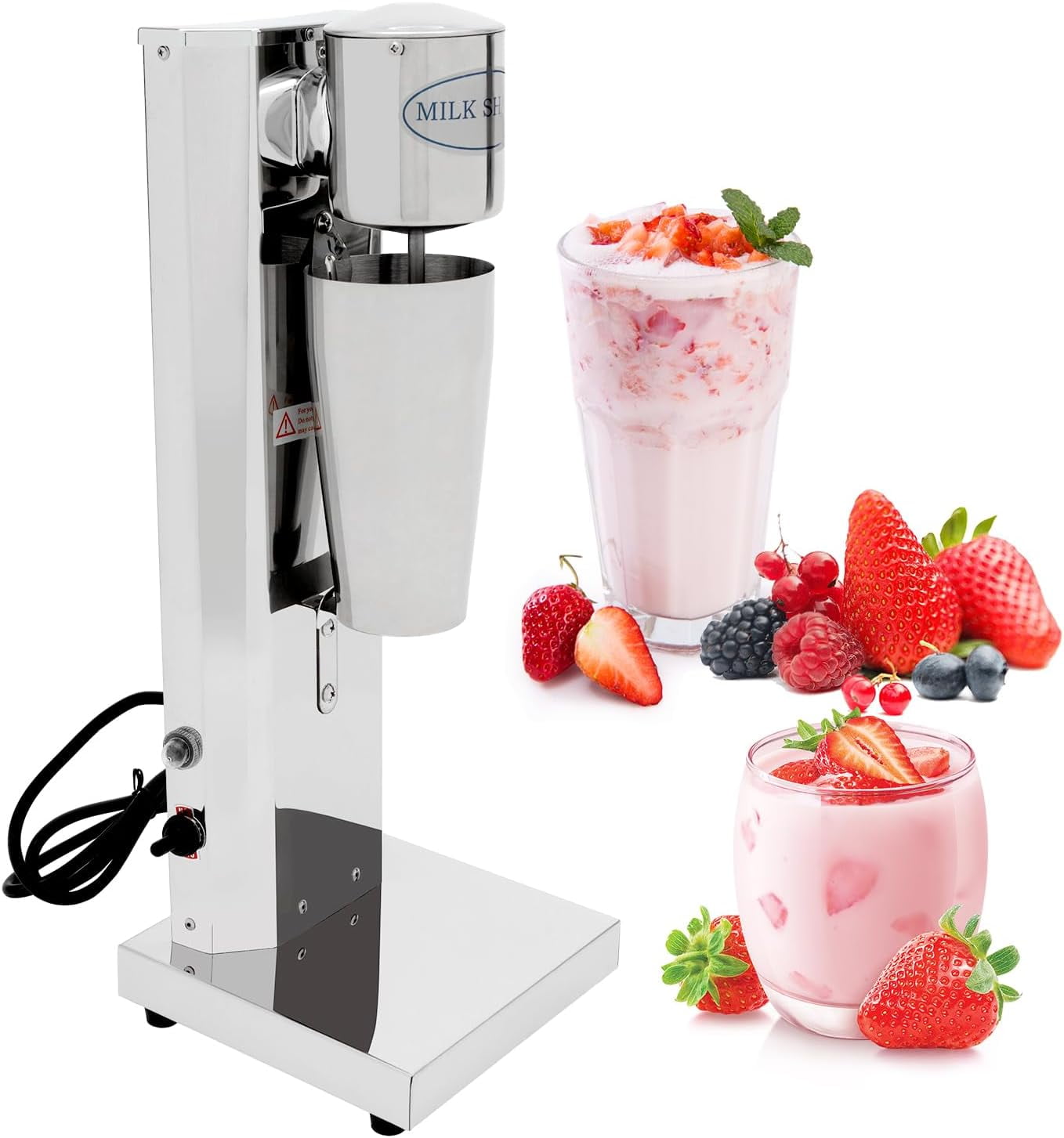 180W Electric Milkshake Maker, 110V 18000RMP Commercial Stainless Steel ...