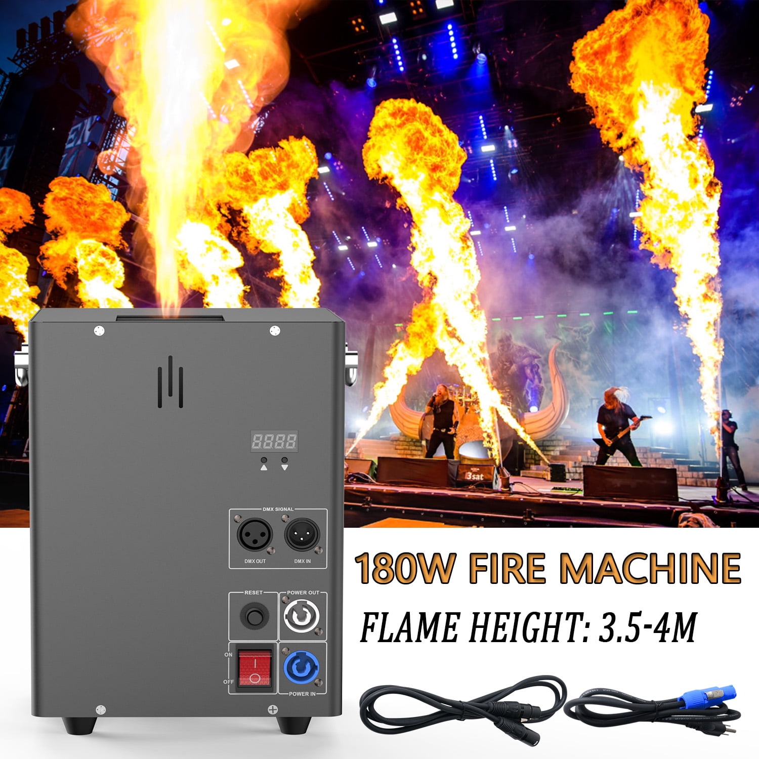 180W Fire Machine,Single Head Stage Effect DMX512 Flame Machine for ...