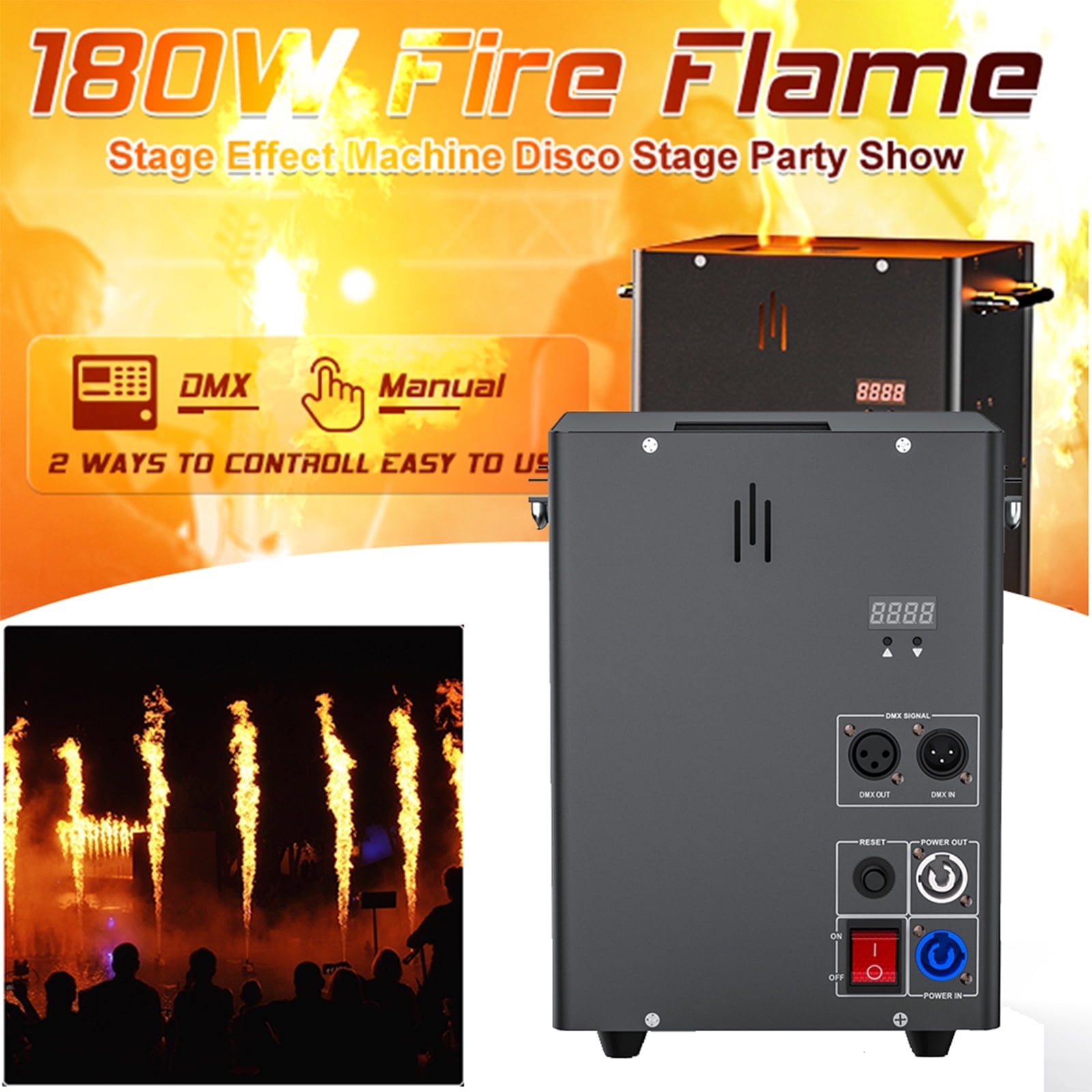 180W Single Head Real Flame Machine Stage Party DMX512 Flame Thrower ...