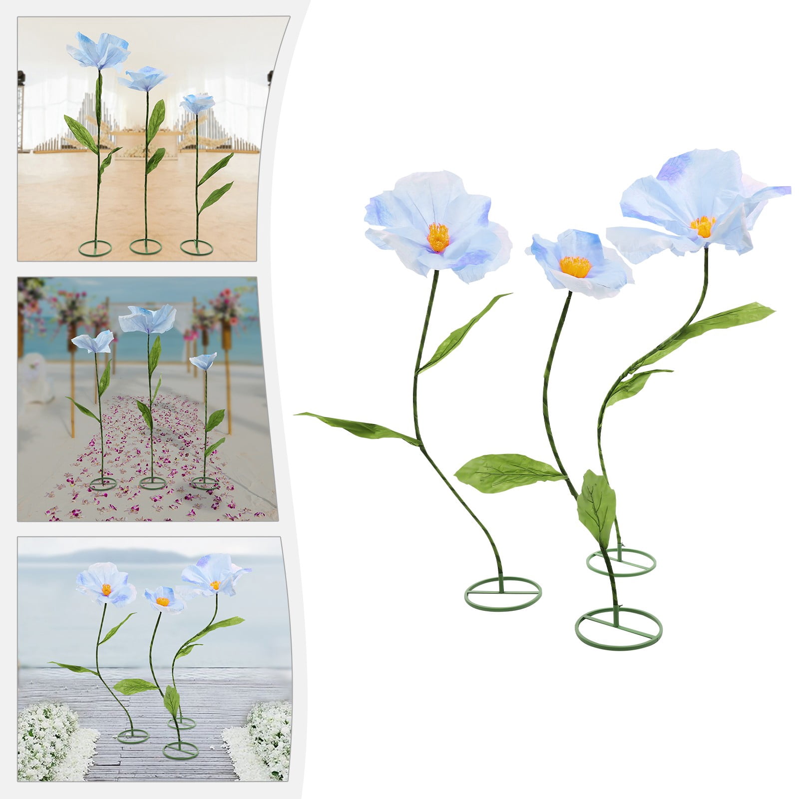 180cm 3PCS Handmade Blue Corn Poppy Decor for Shop Window Display ...