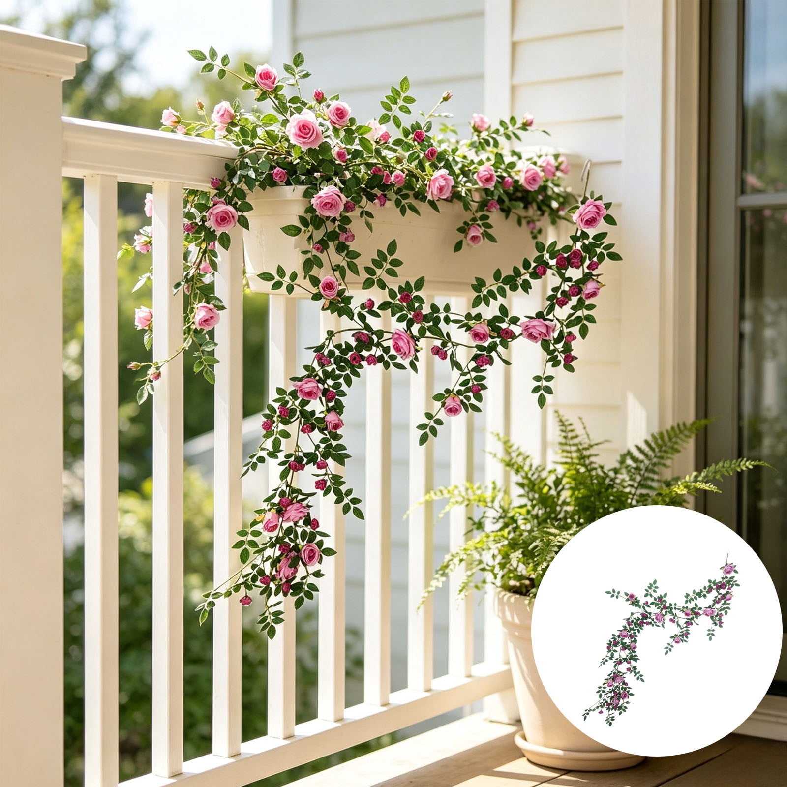 180cm Artificial Rose Vine Garland Fake Hanging Floral Ivy Wedding Arch ...