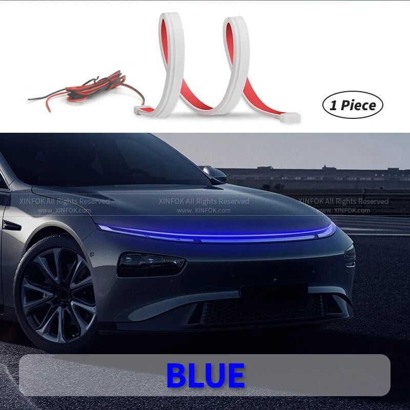 180cm Led Car Hood Lights Strip 150cm Universal Engine Hood Guide ...
