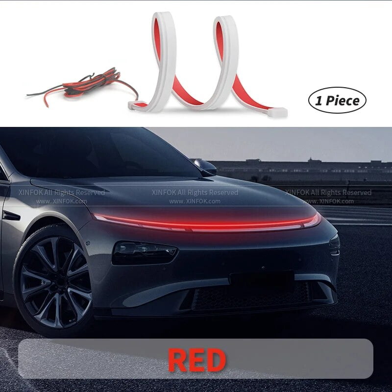 180cm Led Car Hood Lights Strip 150cm Universal Engine Hood Guide ...