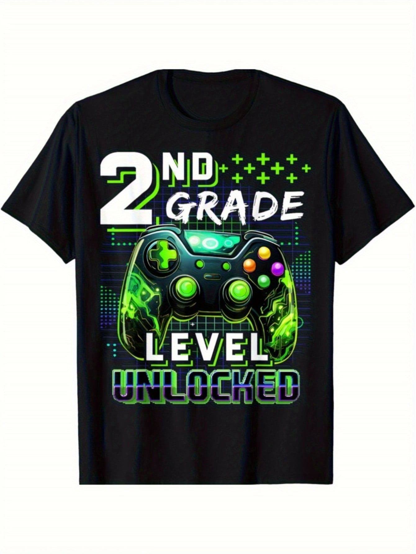 180g 2nd Grade Level Unlocked Boys' T-Shirt - 100% Cotton, Short Sleeve ...