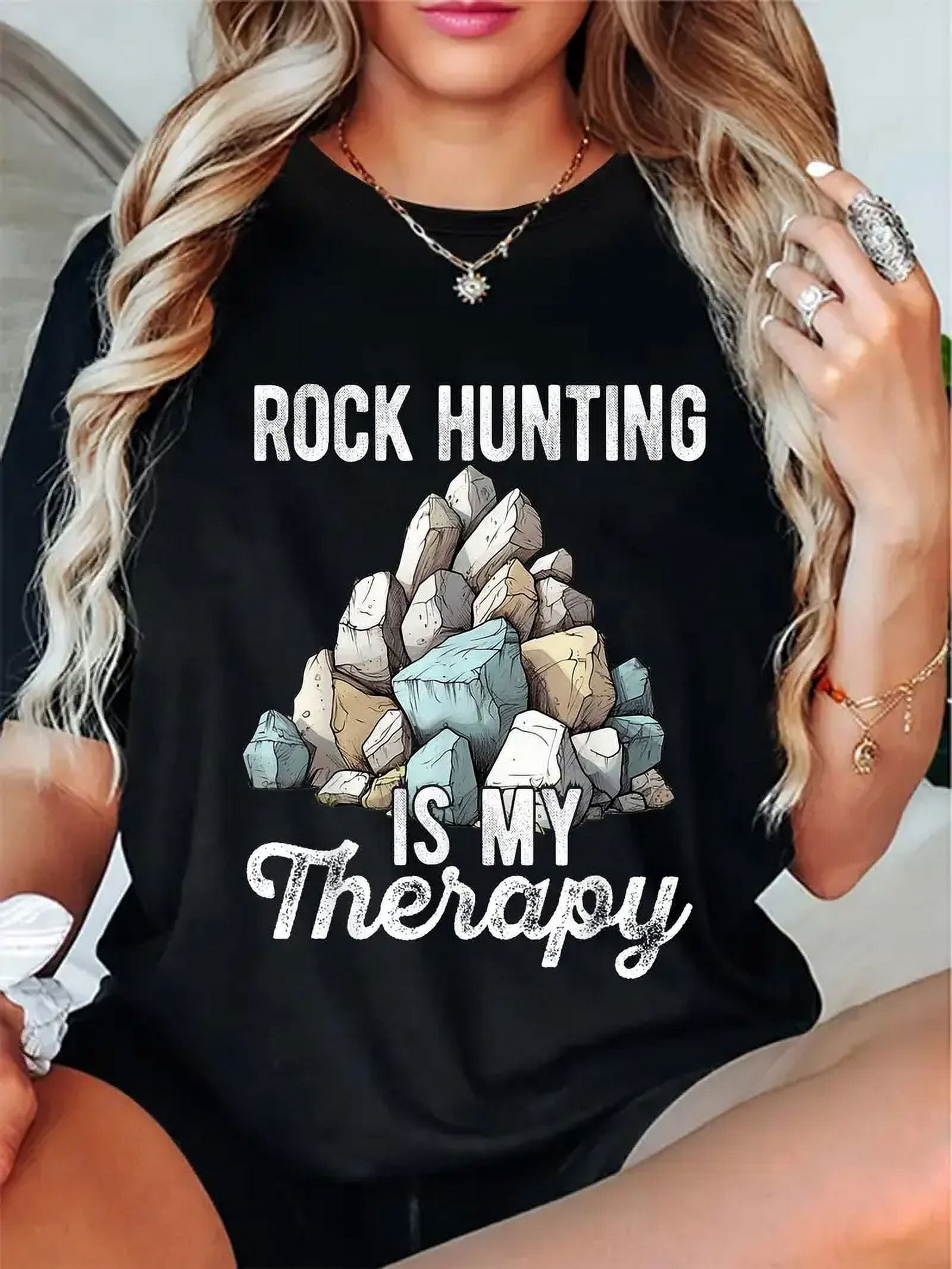 180g Printed Round Neck Short Sleeve T-Shirt Rock Collector Hunting Men ...