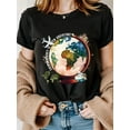 180g T-shirt, Ladies Short Sleeve T-shirt, Printing Trend, Soft And Comfortable Skin-friendly ...