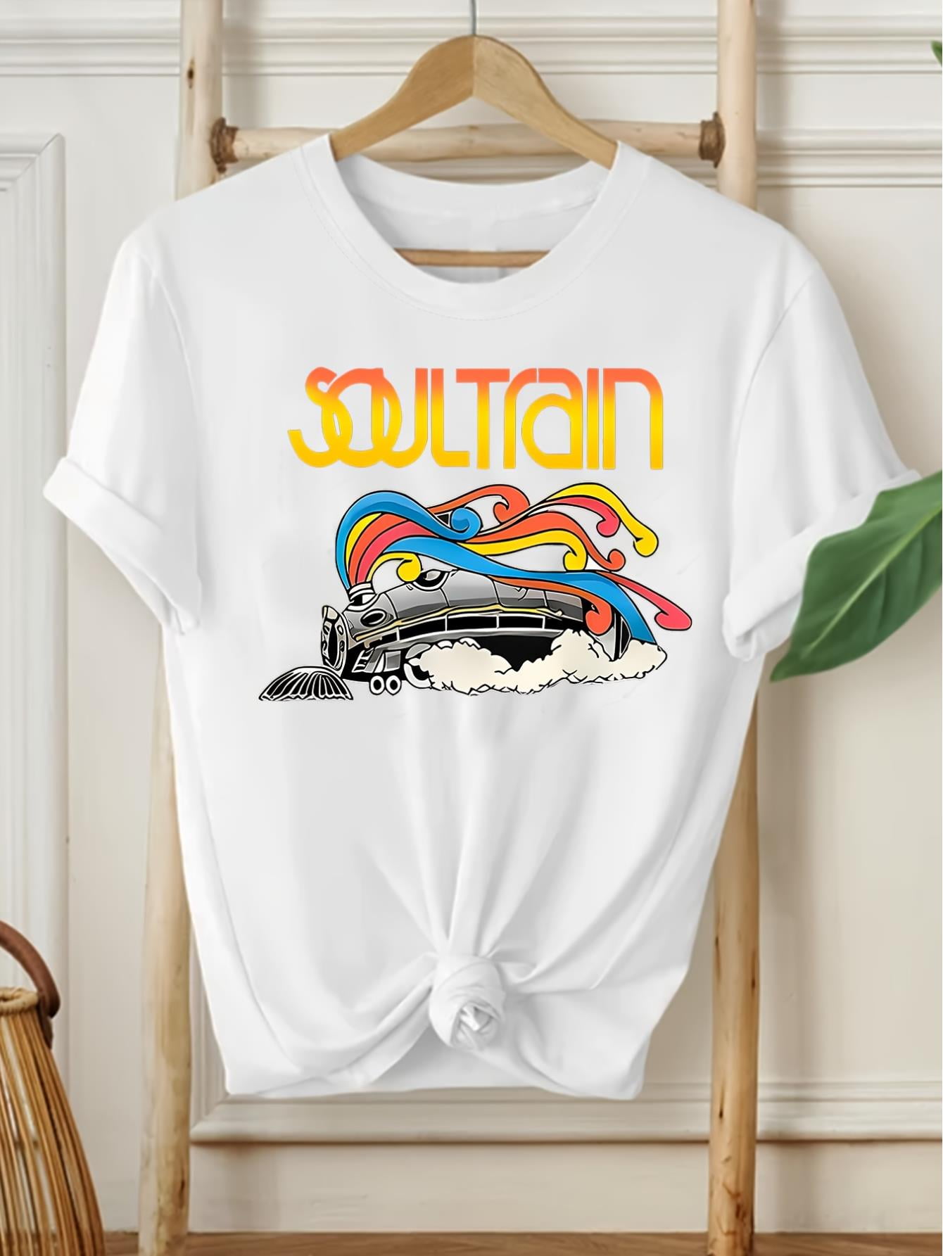 180gsm Soul Train Graphic Tee - Casual Crew Neck Short Sleeve T-Shirt ...