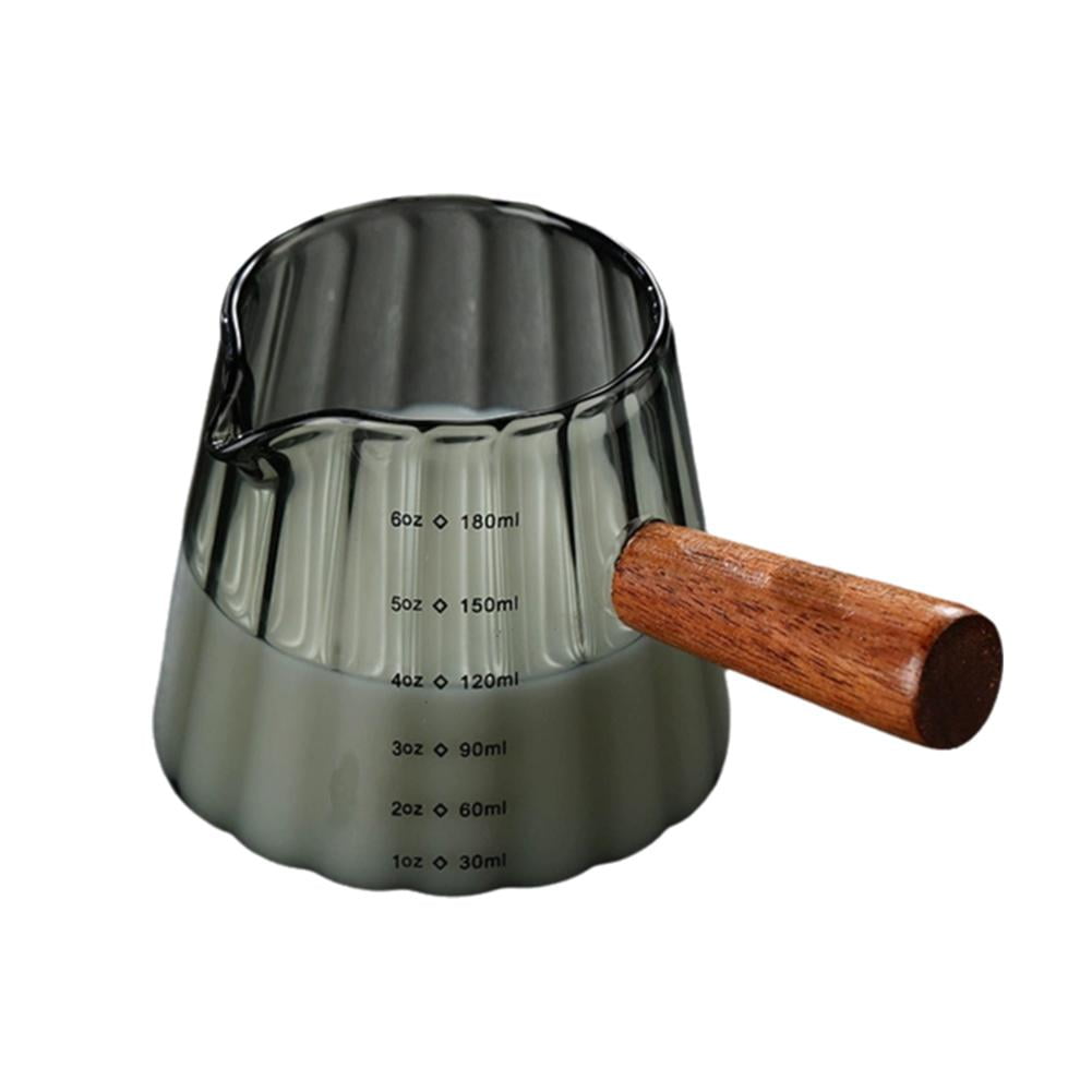 180ml Cloud Milk Cup Gray Wooden Handle Double Mouth Small Milk Cup ...