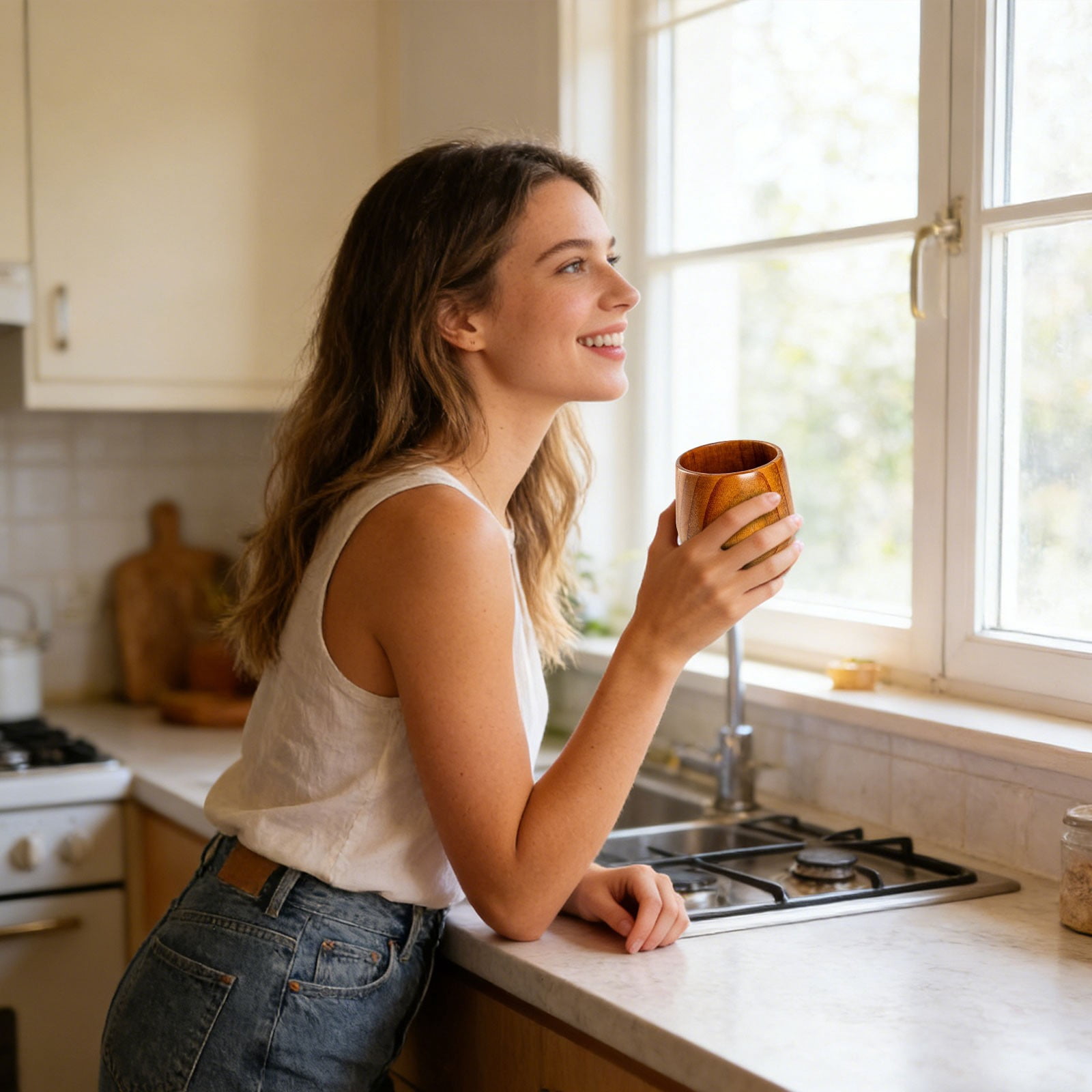 180ml Wild Jujube Wood Japanese Coffee Mug Large Belly Cup for Tea ...