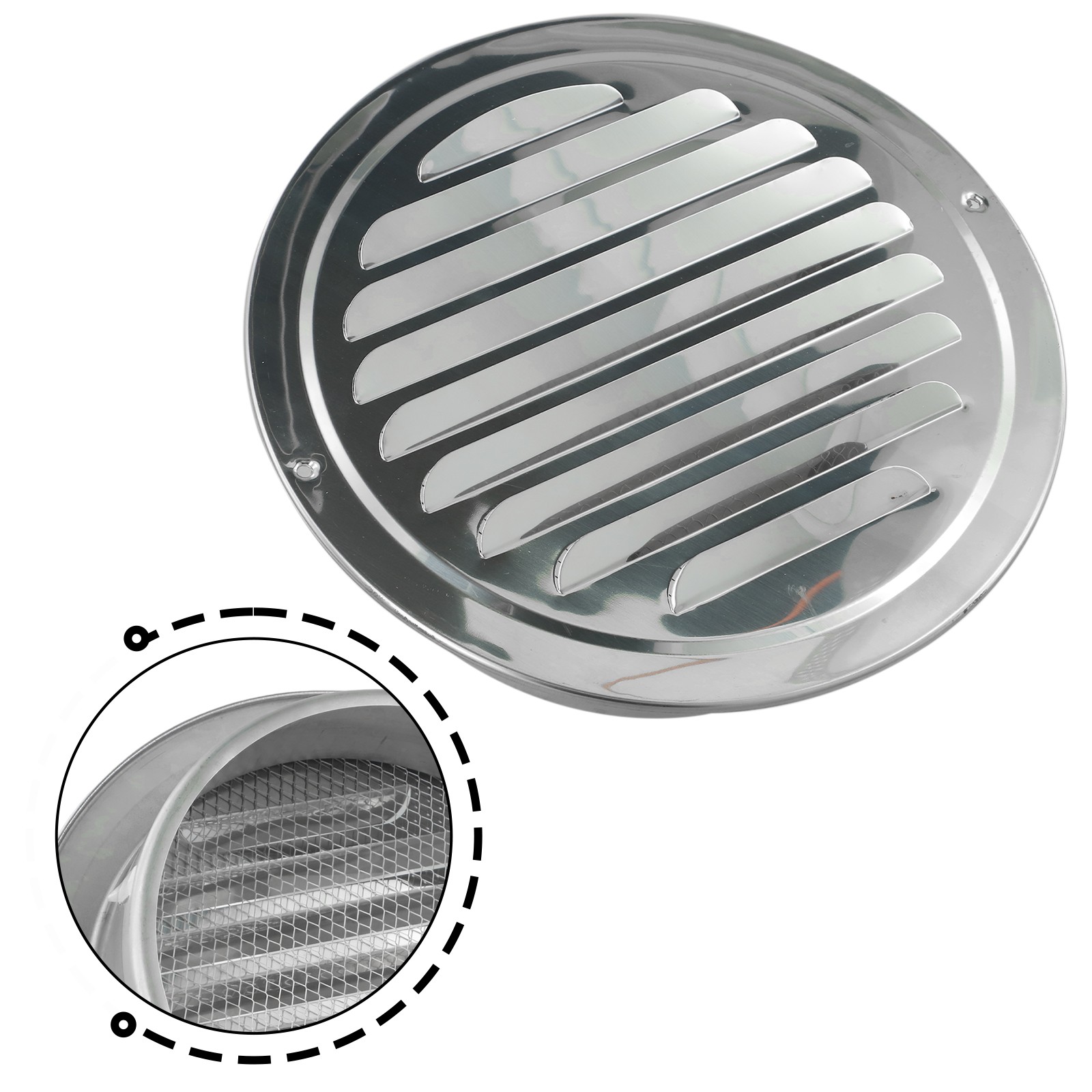 180mm Round Stainless-Steel Vent Grille Exterior Wall Duct Ventilation ...