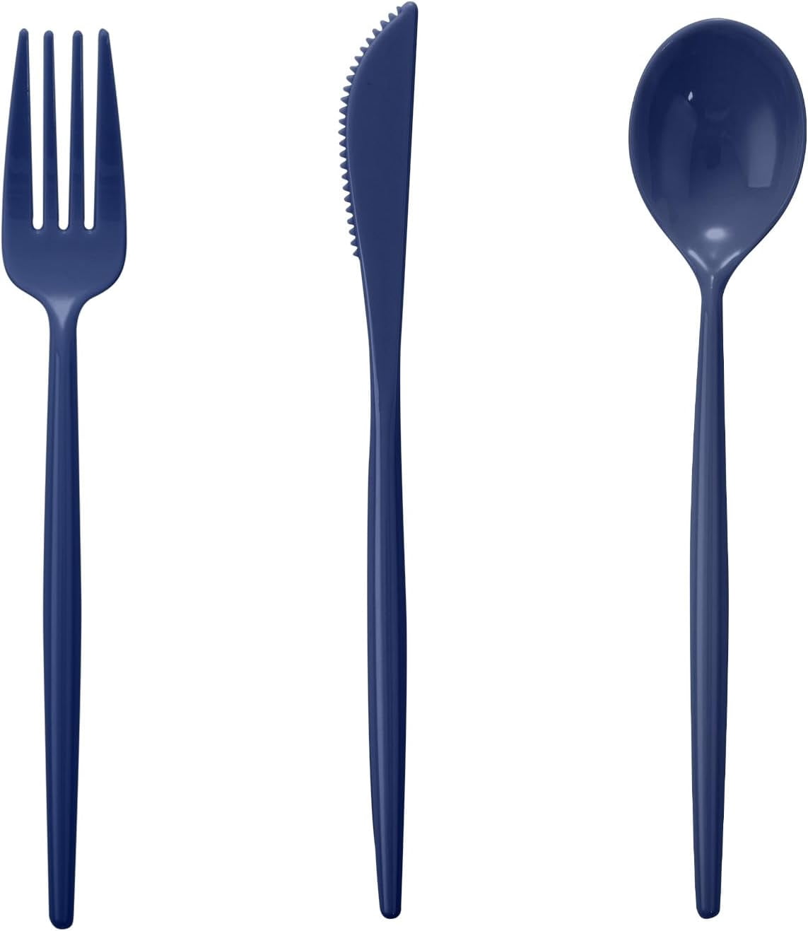 180pcs Blue Plastic Silverware Heavy Duty Blue Party Disposable Cutlery ...