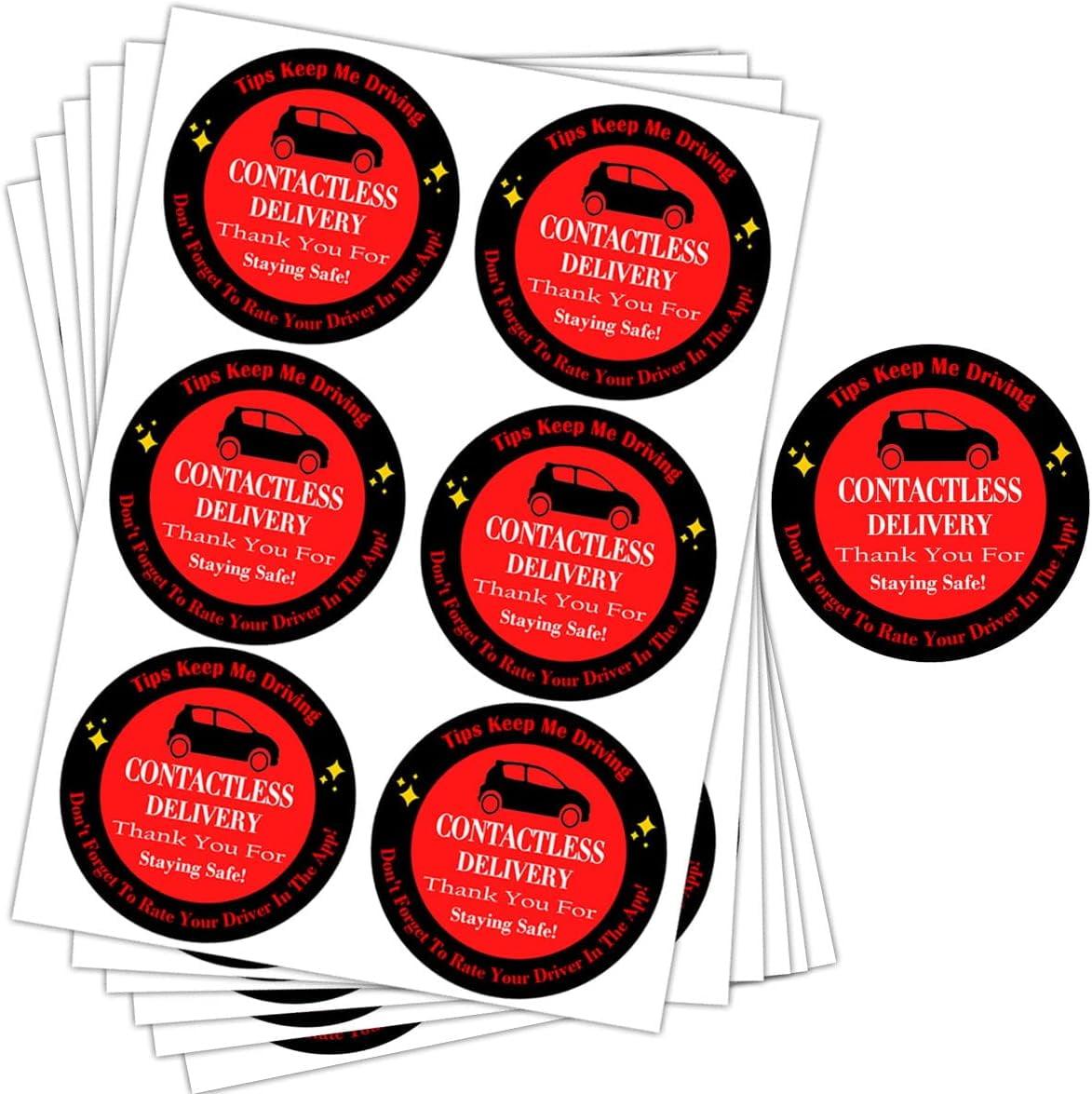 180pcs Contactless Delivery Stickers Labels, 2.5 INCH Food Tamper ...