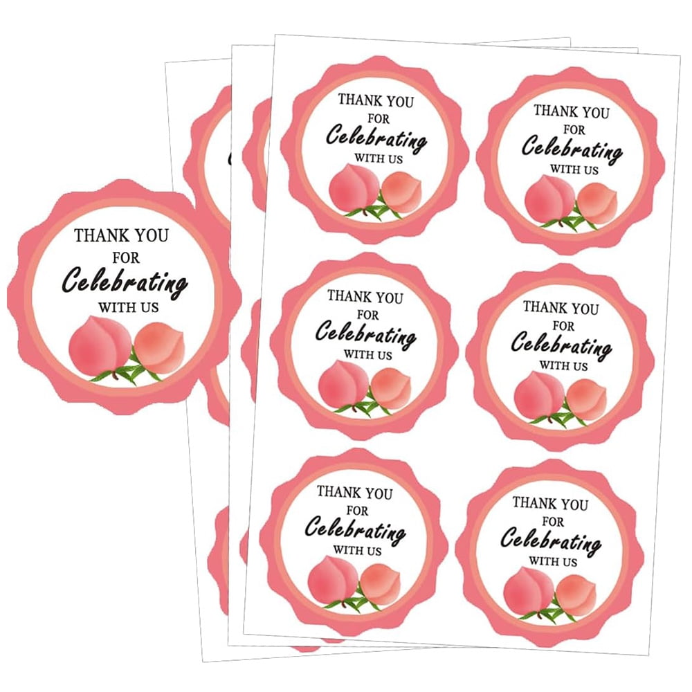 180pcs Peach Thank You for Celebrating with Us Sticker,2inch Peach ...