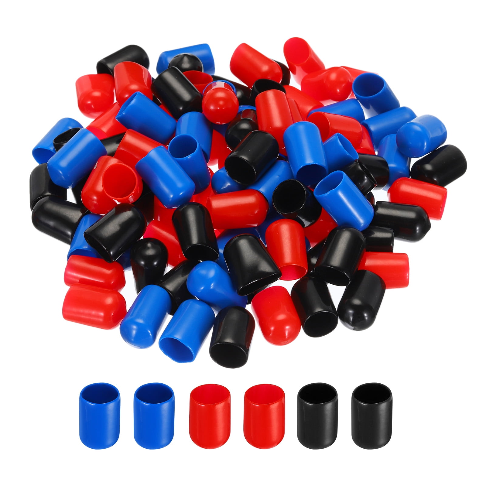 180Pcs Rubber End Caps 14mm ID Vinyl Round Tube Bolt Cap Cover Screw ...