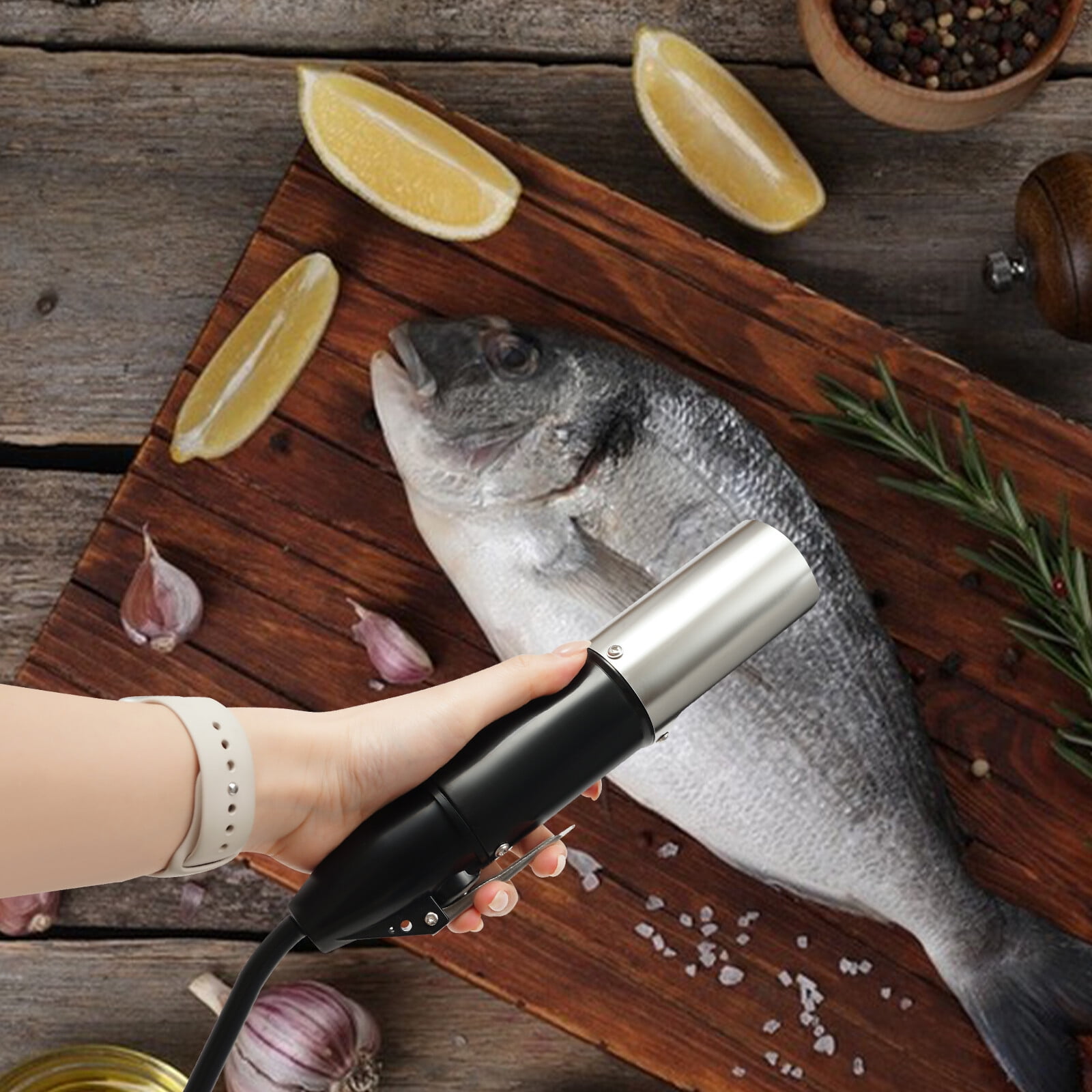 180w Electric Fish Scaler 7000rpm Fish Scale Remover W/ 6-Side Roller ...