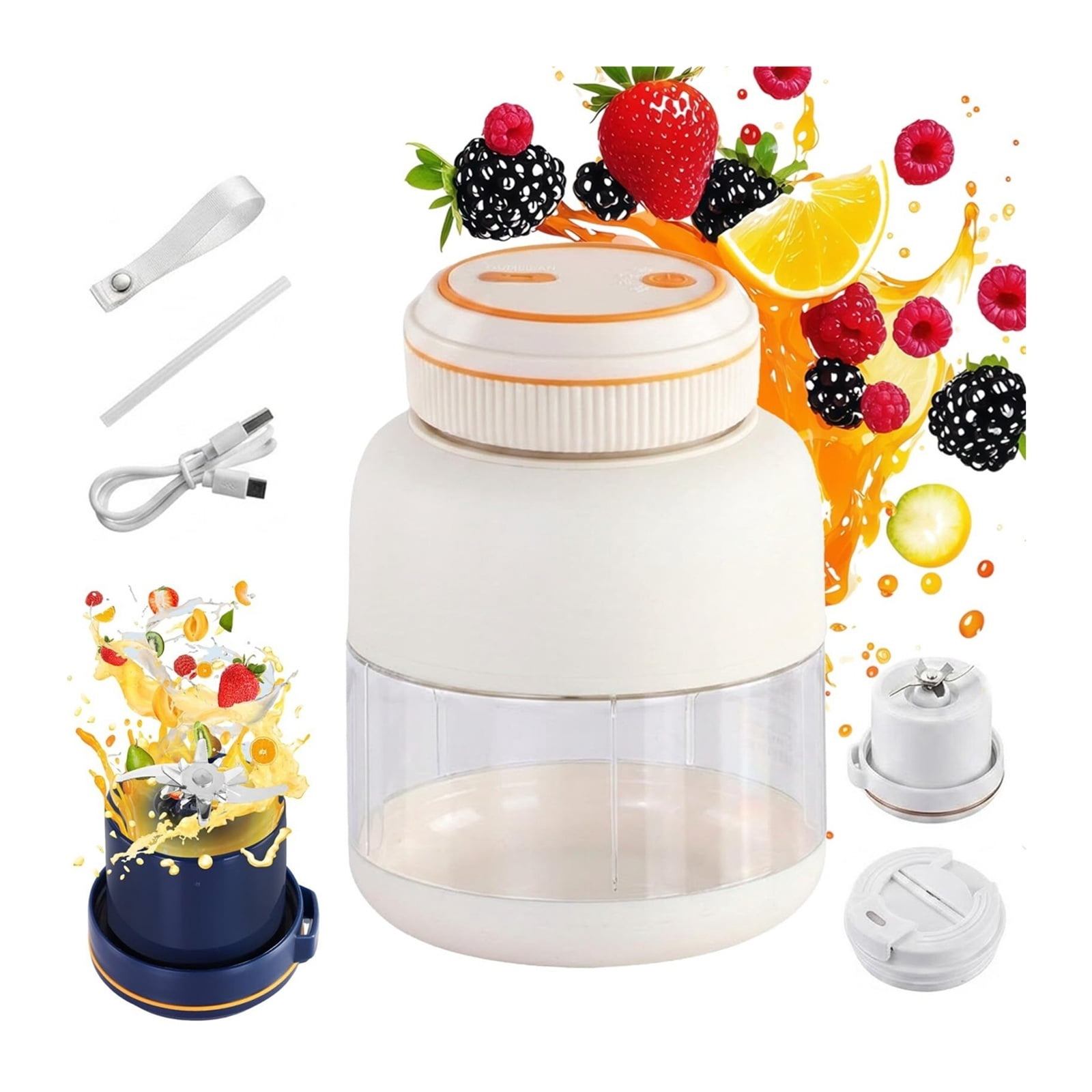 180w Portable Wireless Juicer Cup with 38 Blade,Dual Lid - 28/45 Oz ...