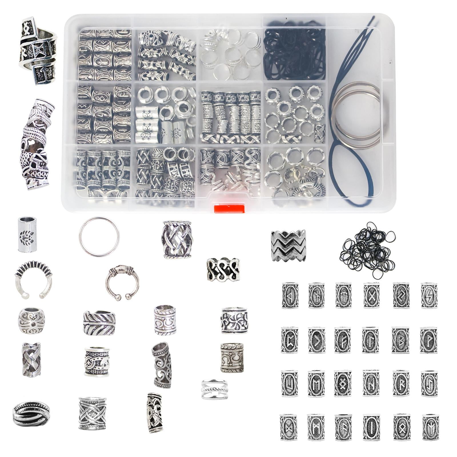 180x Mixed Dreadlocks Beads Filigree Tube Clips Dread Locks Rings ...