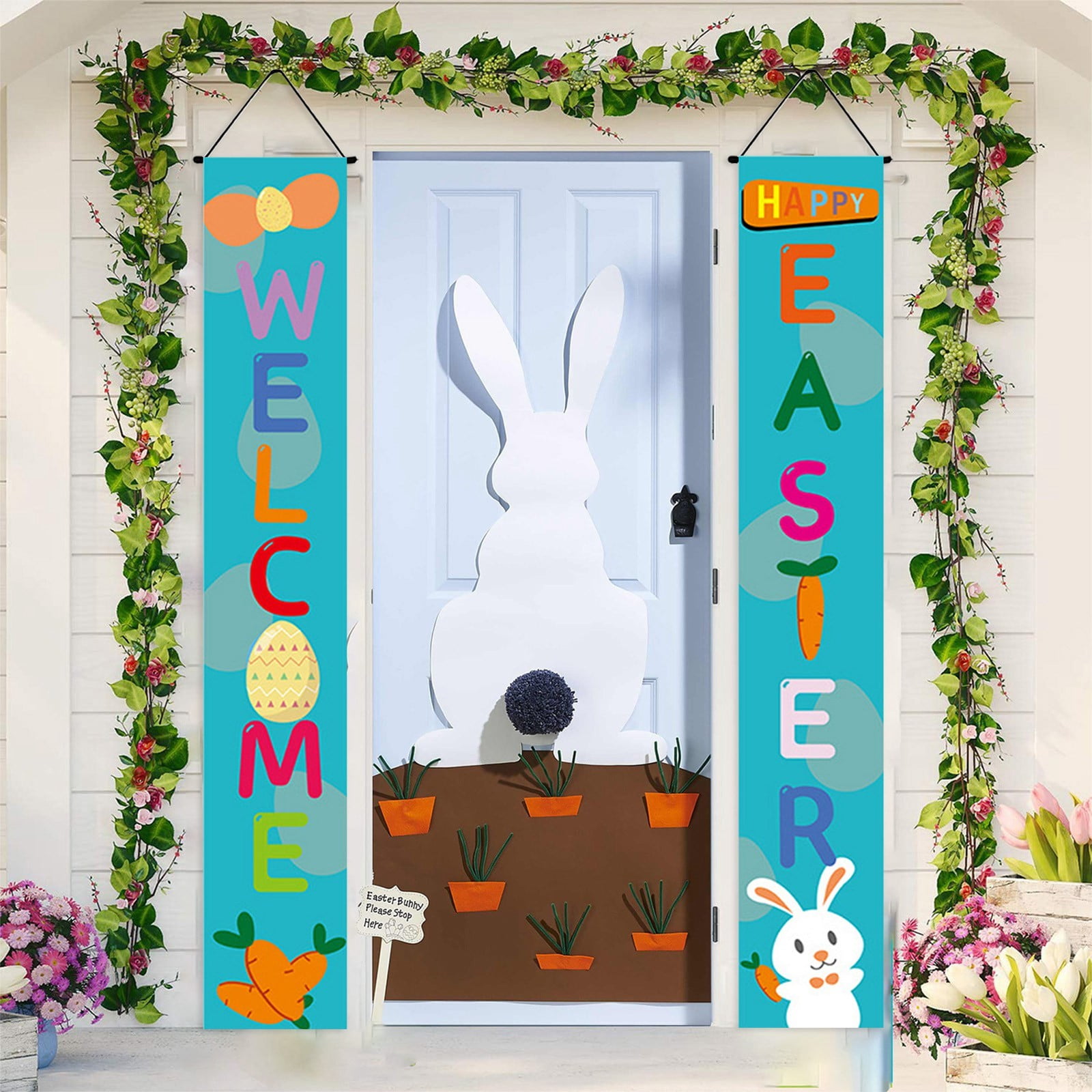 180x30cm Easter Flag Decoration - Durable Polyester Couplet Banner for Indoor/Outdoor Party ...