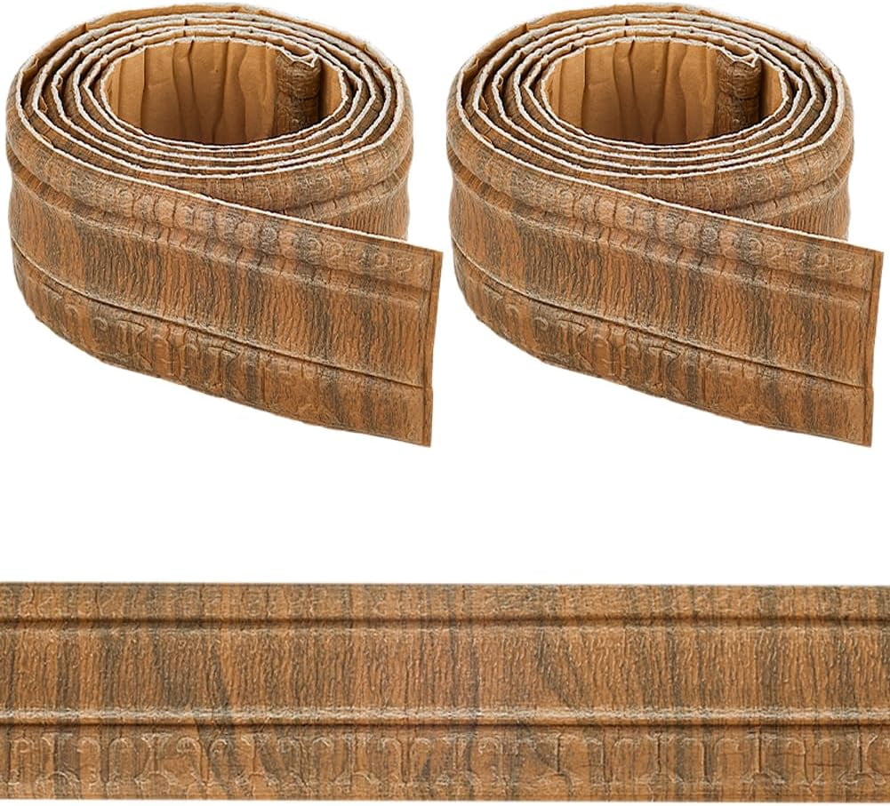 181.1x3.15in Molding Peel and Stick Wallpaper Border Camel Brown Wood ...