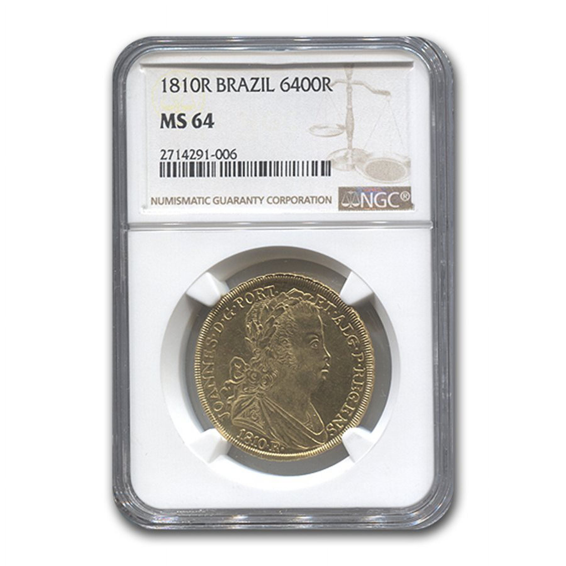 1810 Brazil Gold 6,400 Reis Prince Regent John MS-64 NGC - Walmart.com