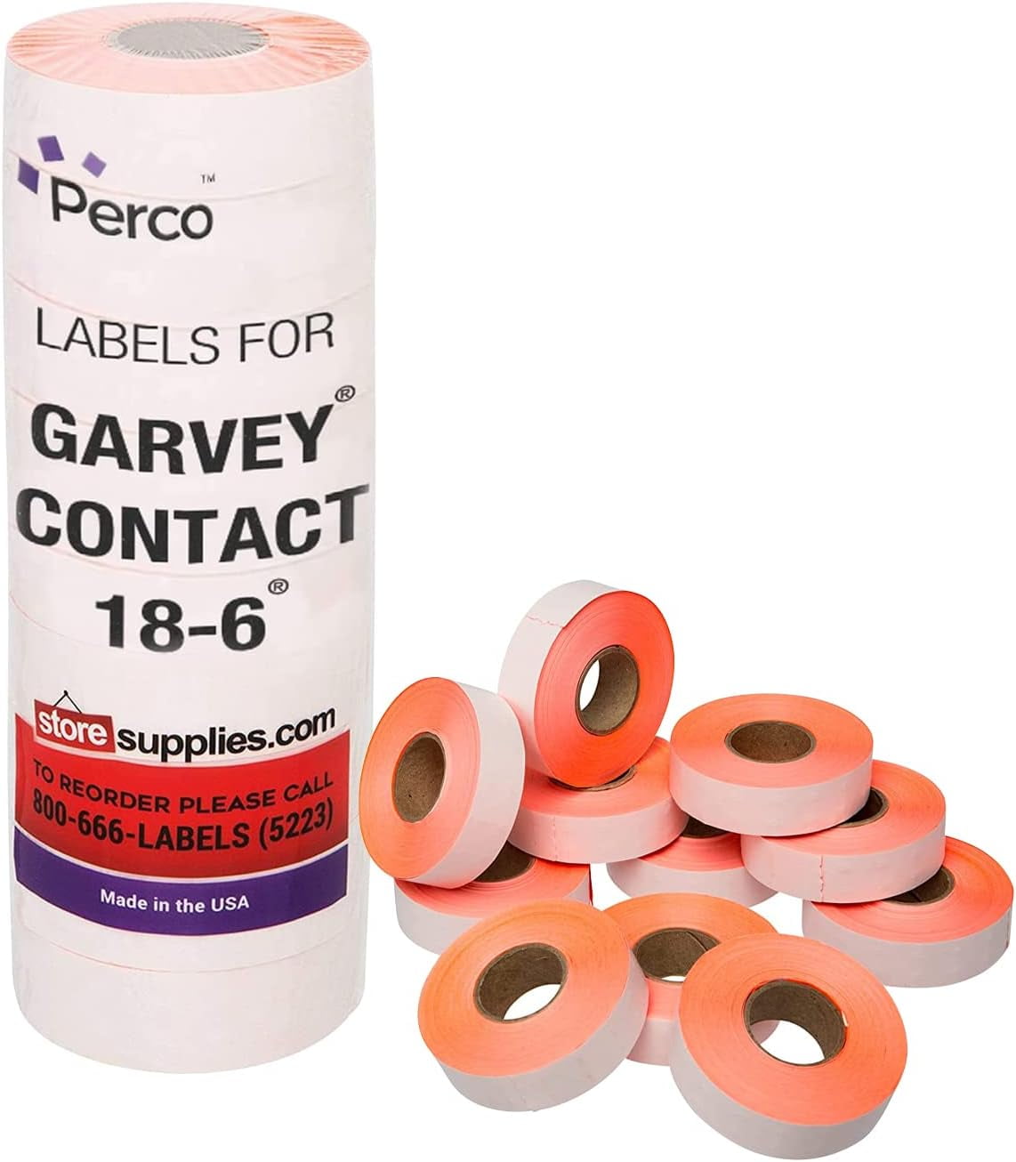 1812 Fluorescent Red Pricing Labels for Garvey 18-6 One Line Price Gun ...