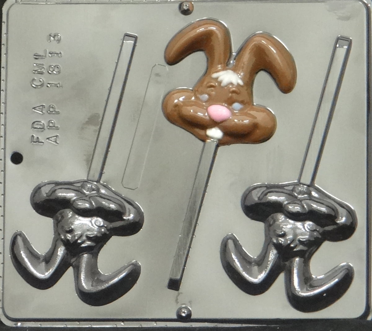 1813 Funny Rabbit Lollipop Chocolate Candy Mold - Walmart.com