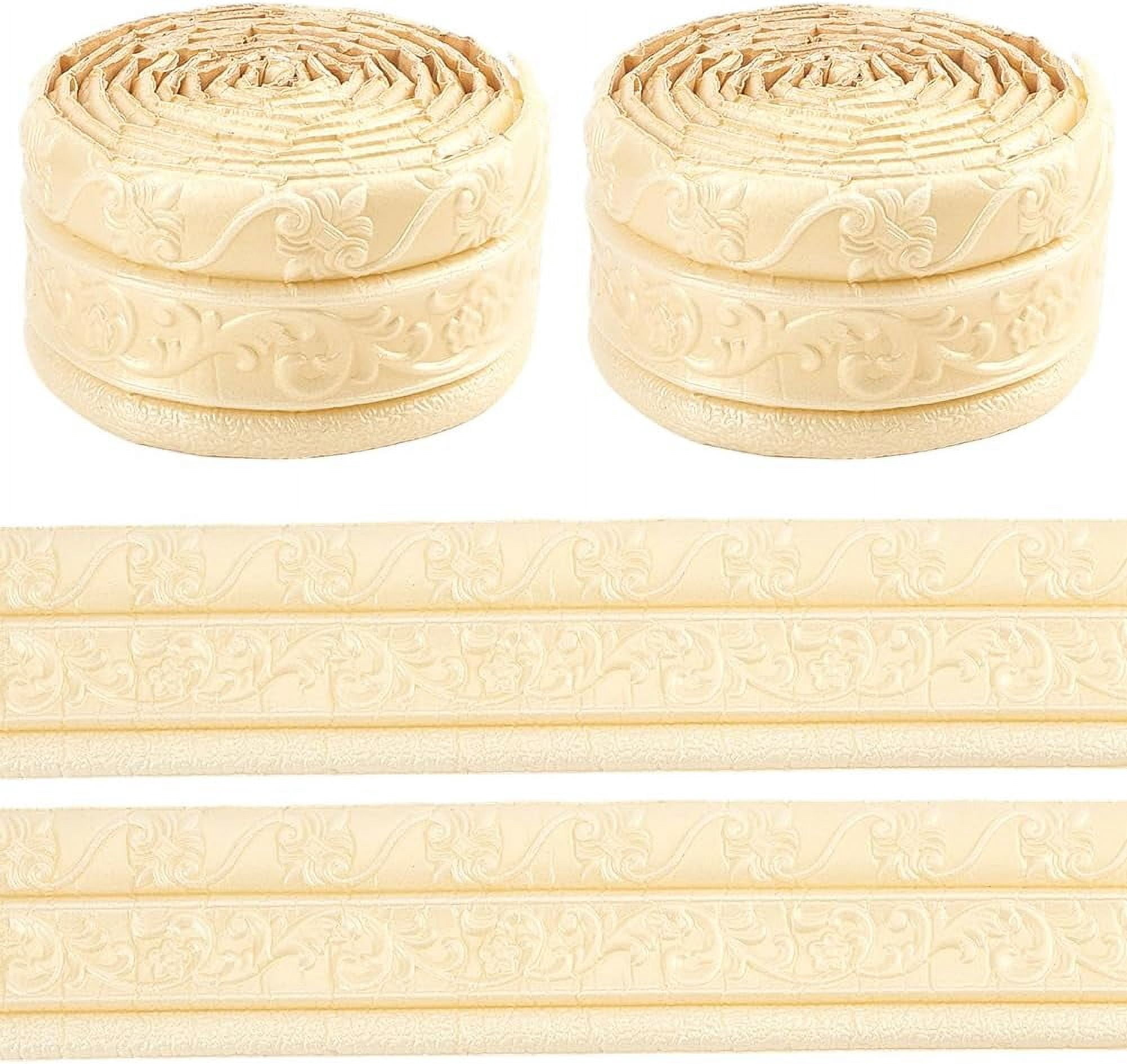 181x3.2 Inch Flexible Foam Baseboard Molding Trim 3D Wall Edging Lines ...