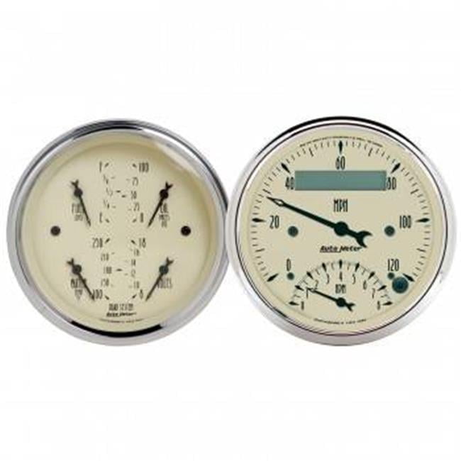 1820 Antique Beige Quad Gauge Tachometer Speedometer Kit - 3.37 in ...
