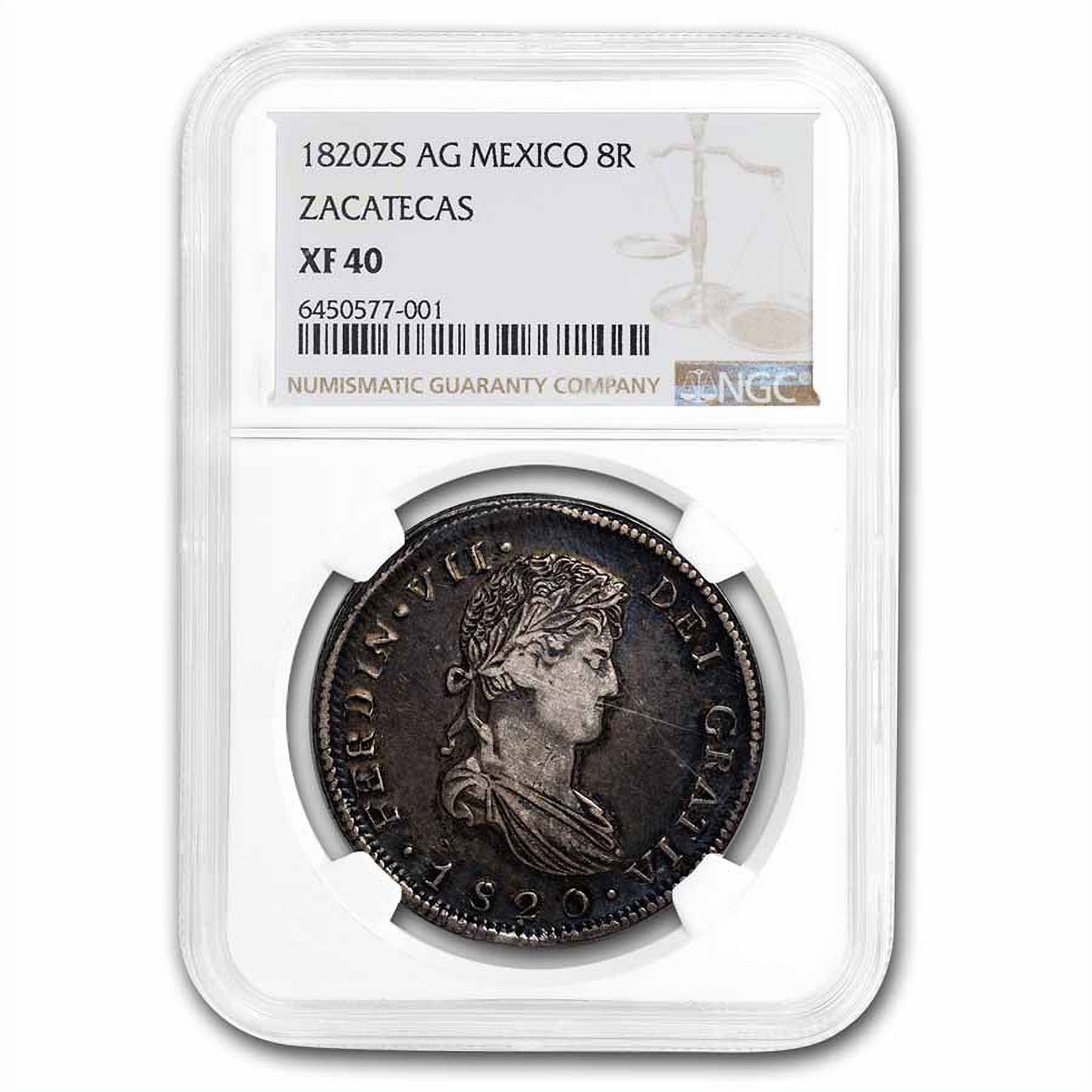 1820 Zs-AG Mexico Silver 8 Reales Ferdinand VII XF-40 NGC - Walmart.com